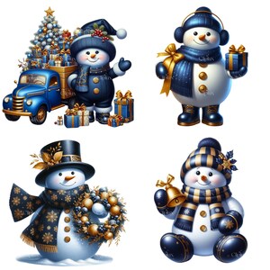 40 PNG Christmas Snowman Clipart , Blue Snowman Collection, Snowman ...