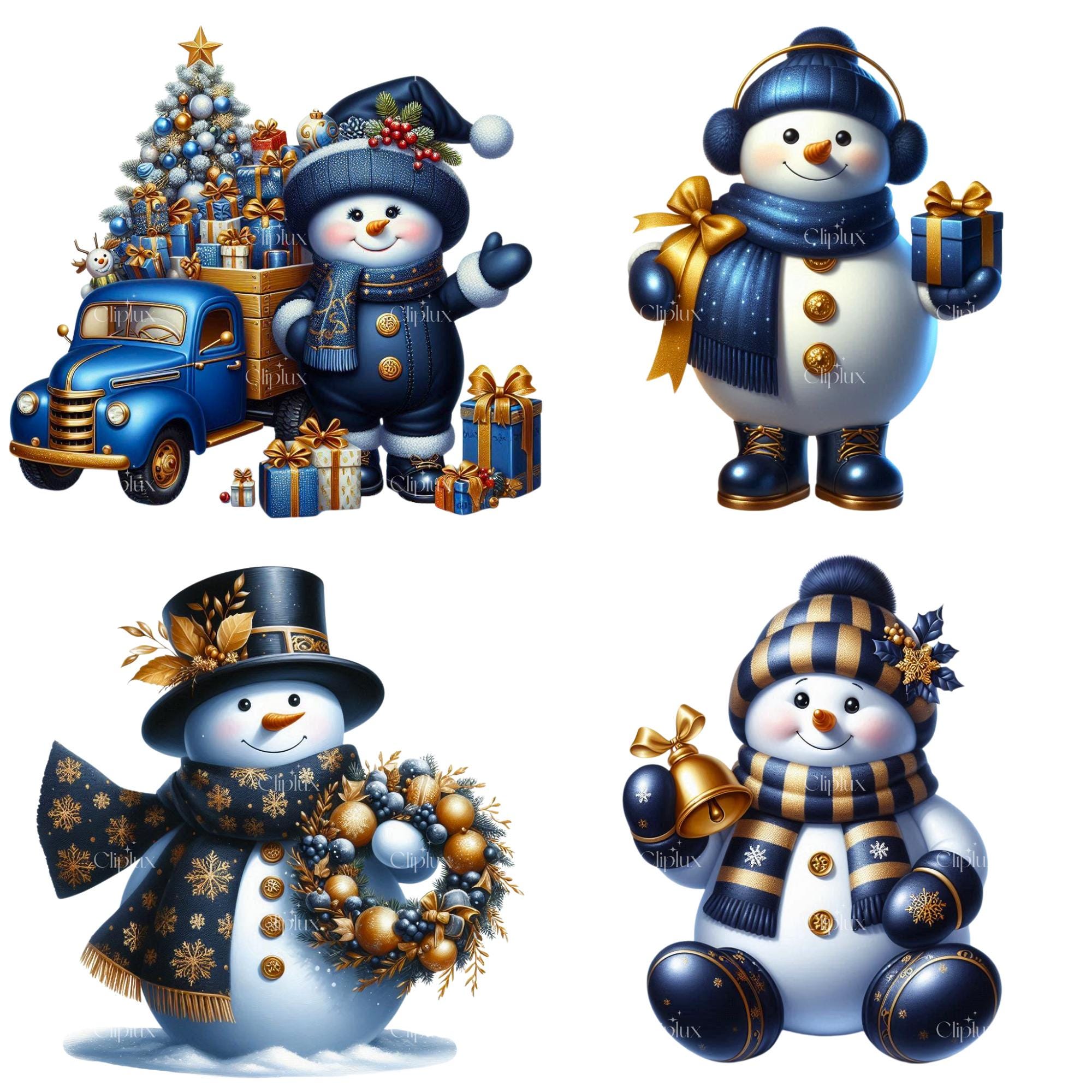 40 PNG Christmas Snowman Clipart , Blue Snowman Collection, Snowman ...