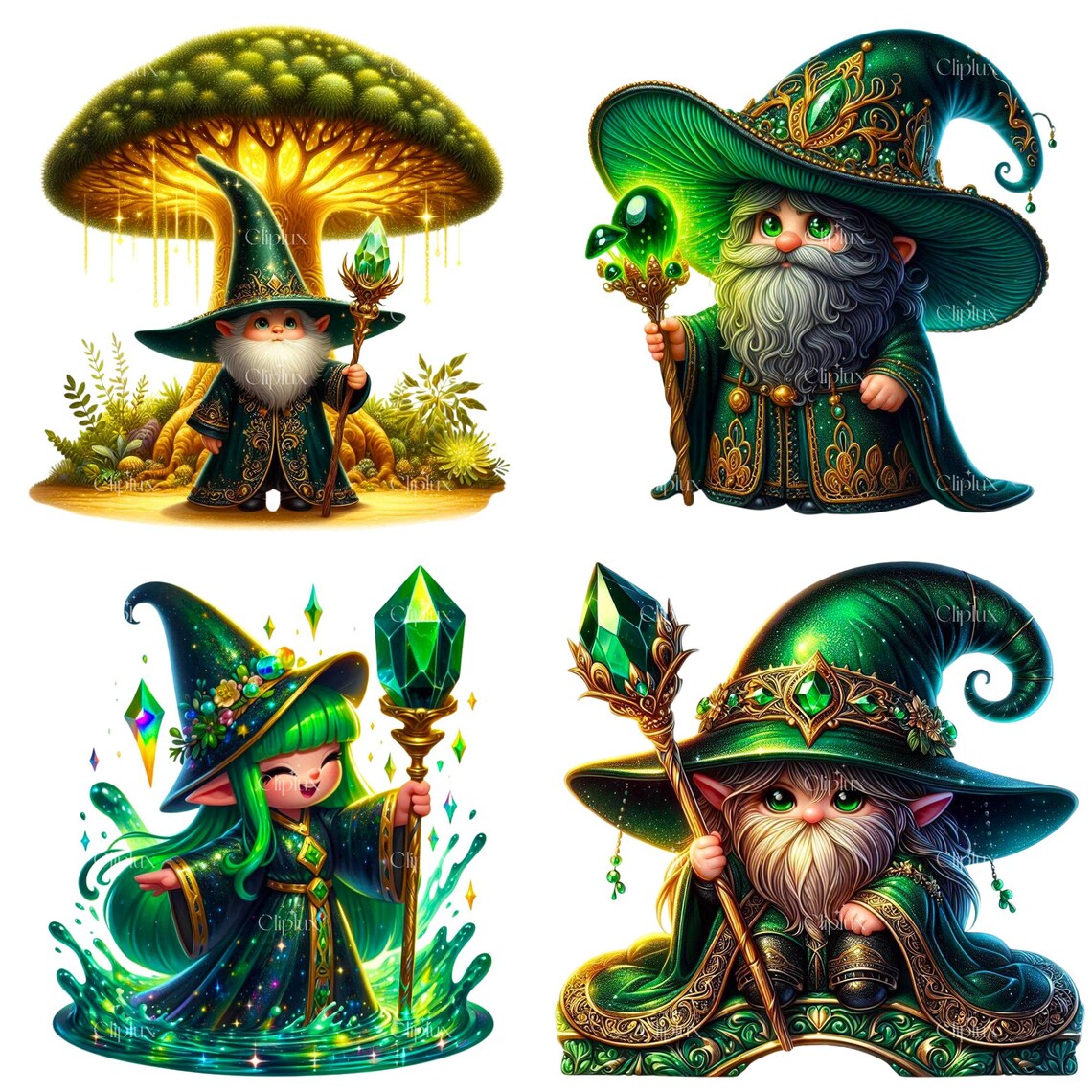 22 PNG Magic Green Gnomes Clipart , Witch Gnome, Magic Wizard Clipart ...