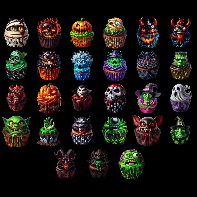 27 PNG Spooky Cupcakes Clipart , Halloween Cupcake, Spooky Cupcake ...