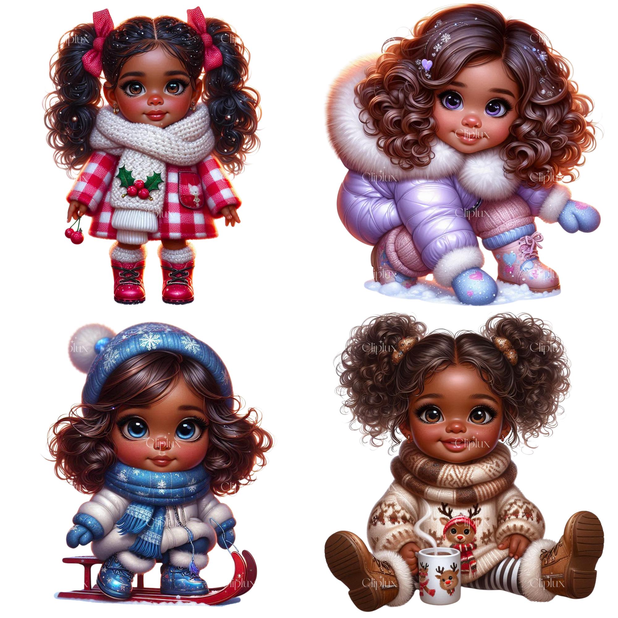 20 PNG Cozy Winter Babies Clipart , Christmas Baby, Little Girls ...