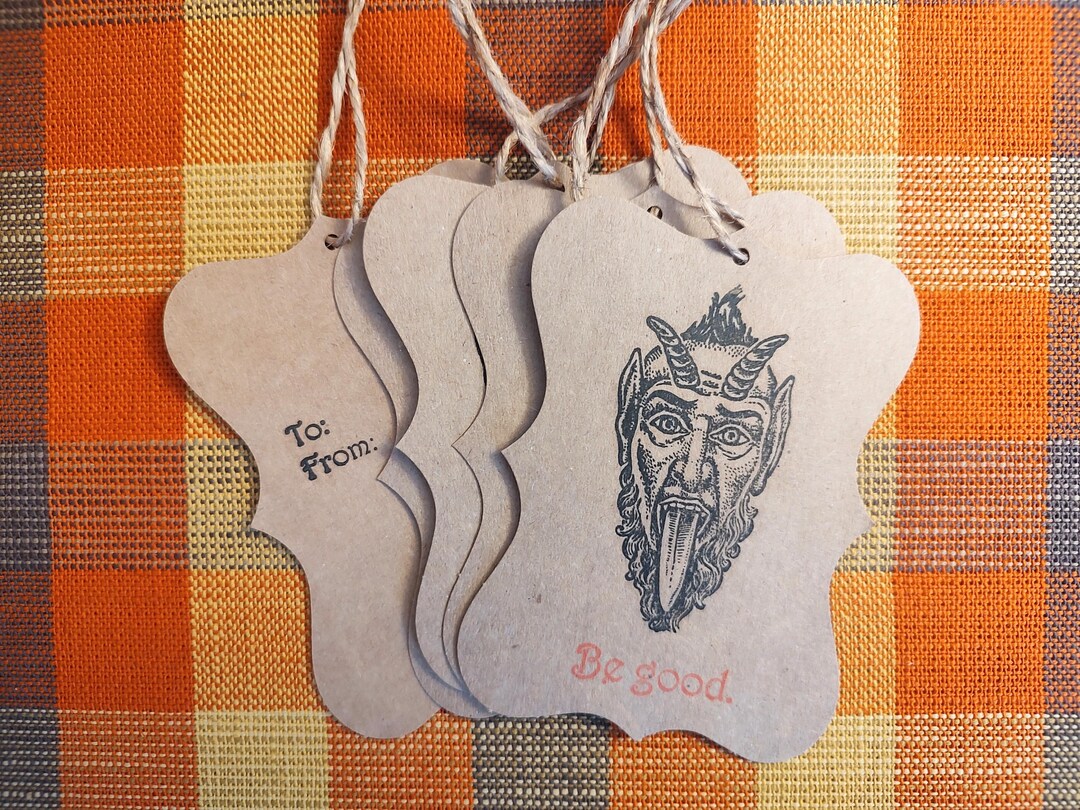5 Handmade Krampus Gift Tags ~ Be Good - Etsy