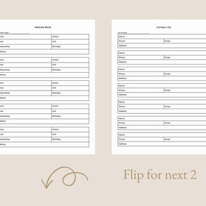 Printable Address Book Downloadable Contacts List for Office Business ...