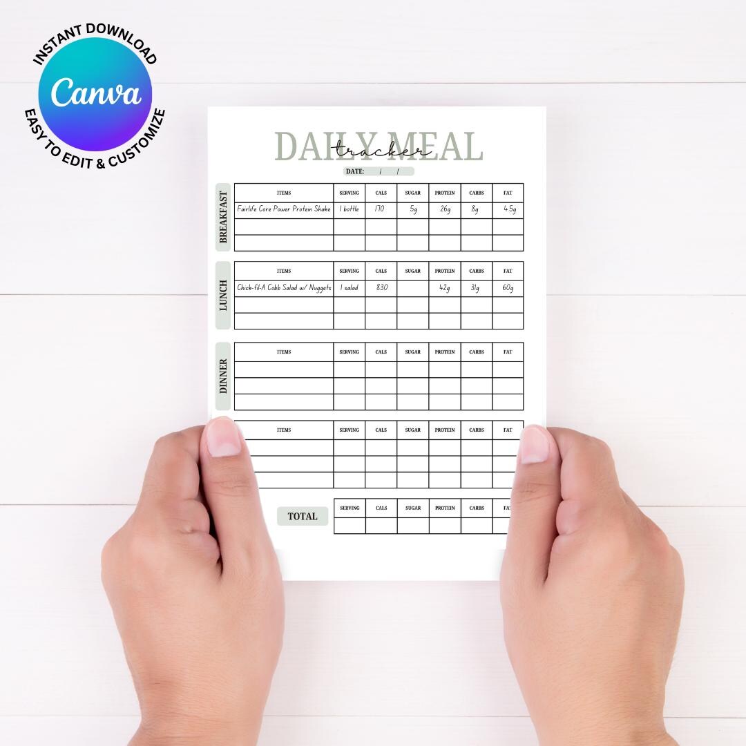 My Daily Meal Planner: Track, Plan, Succeed! - Etsy
