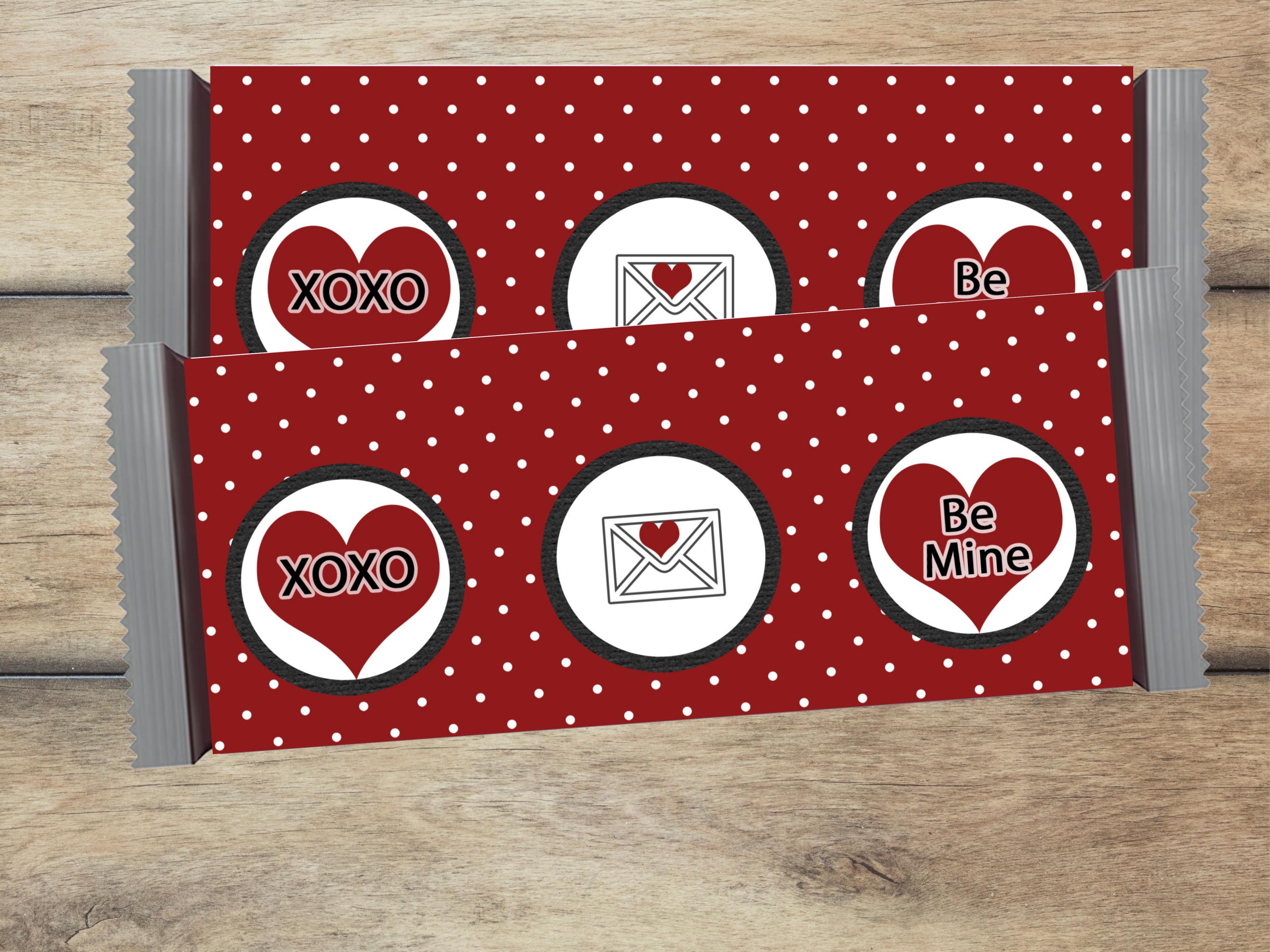 XOXO Be Mine Valentine’s Day Candy Bar Label – Diy Wrapper Download ...