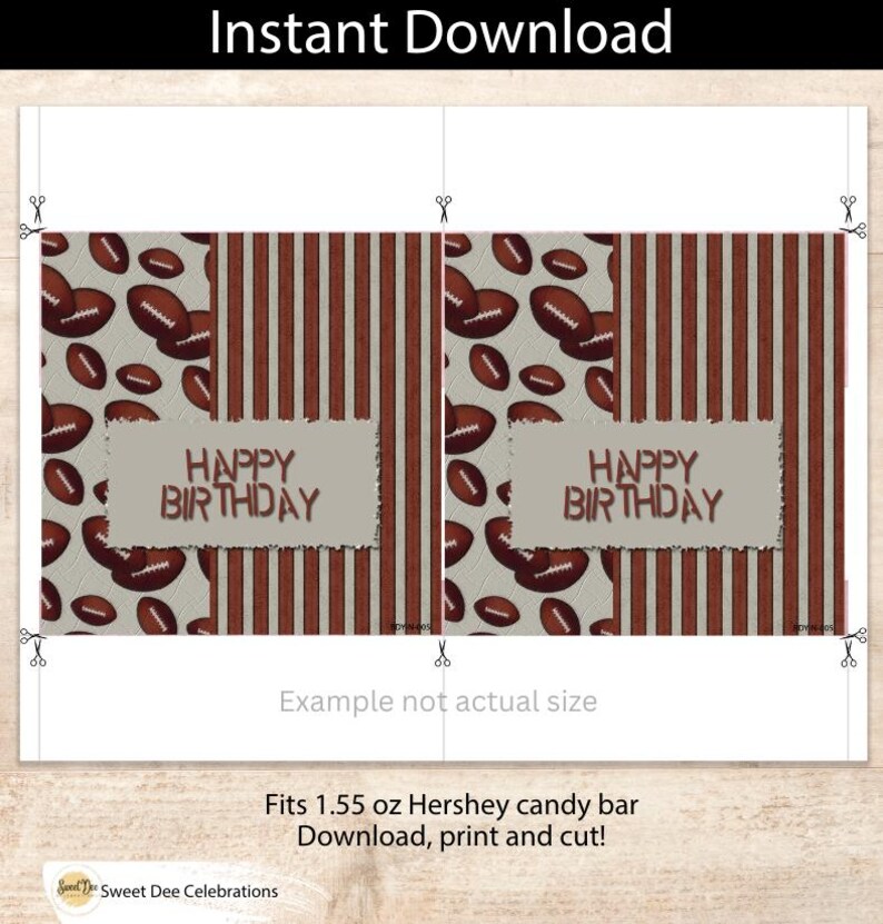 Football Candy Bar Wrapper Printables, "football-themed Printable Candy ...