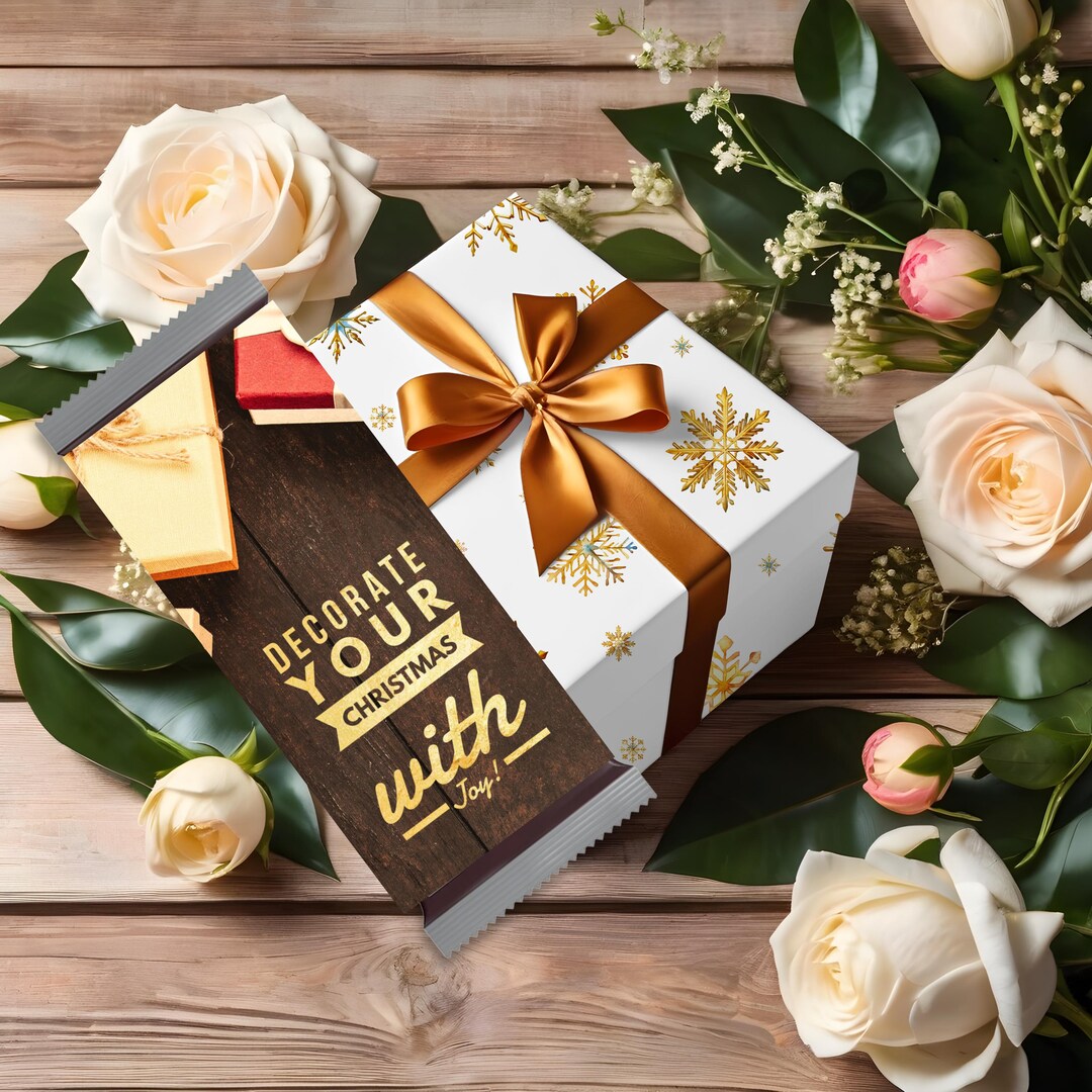 Christmas Joy! Candy Bar Label Wrapper Festive Candy Bar Wrappers ...