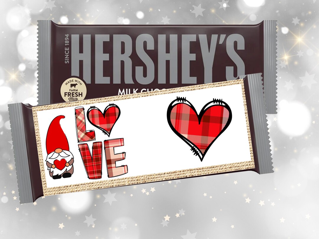 Printable Gnome Valentine’s Day Candy Bar Wrapper – Plaid Love ...