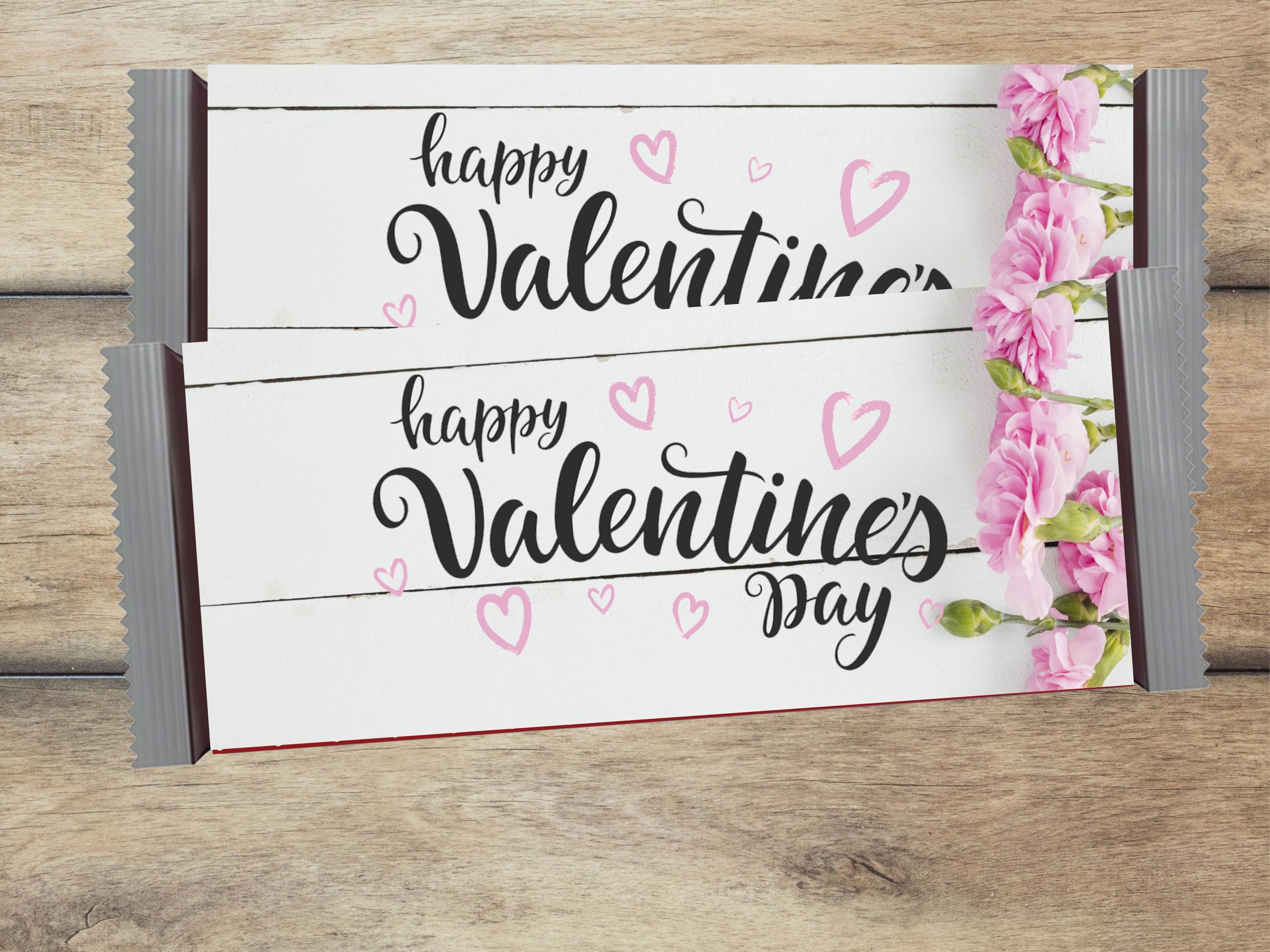 Valentine’s Day Candy Bar Label –happy Valentines Day Diy Wrapper ...