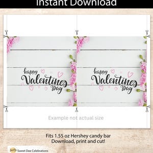 Valentine’s Day Candy Bar Label –happy Valentines Day Diy Wrapper ...