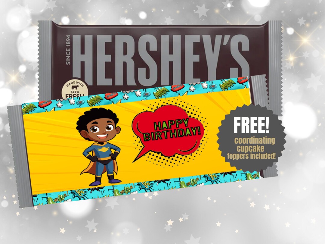Printable Candy Bar Wrapper Instant Download Super Hero Themed Fun ...