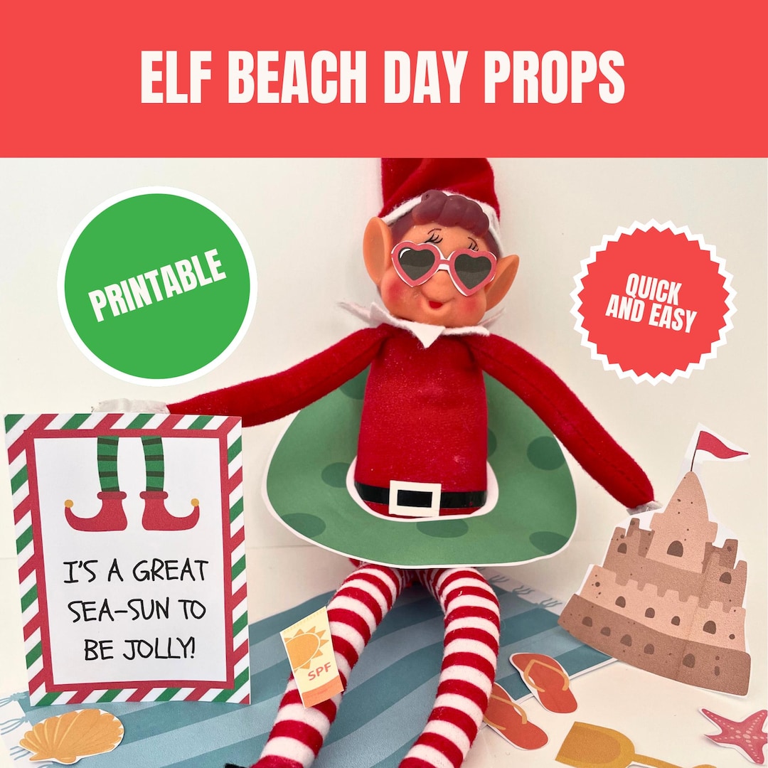 Elf Beach Day Props, Printable Elf Pool Scene, Funny Elf Ideas ...