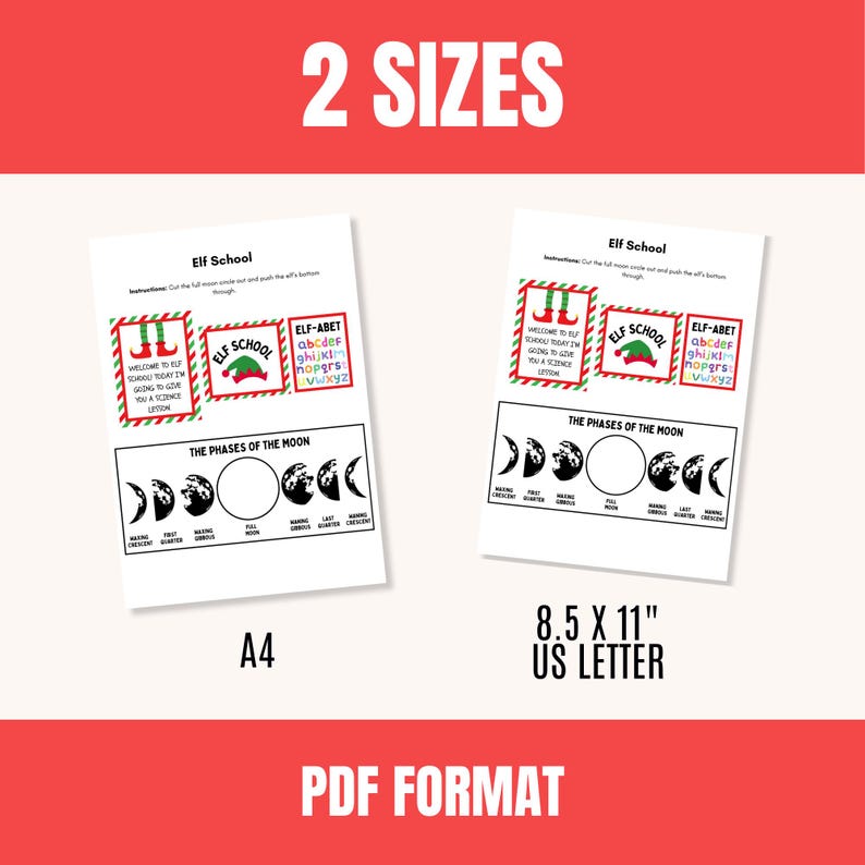 Elf Moon Phases Props, Printable Elf Moon Phases Scene, Funny Elf Ideas ...