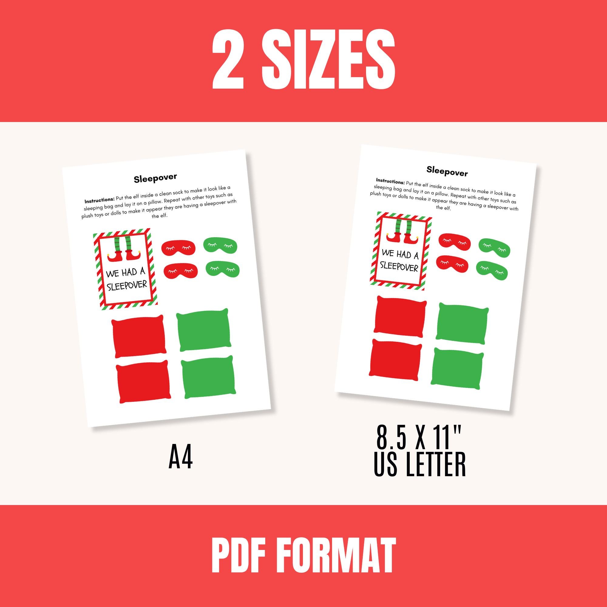 Elf Sleepover Props, Printable Slumber Party Scene, Funny Elf Ideas ...