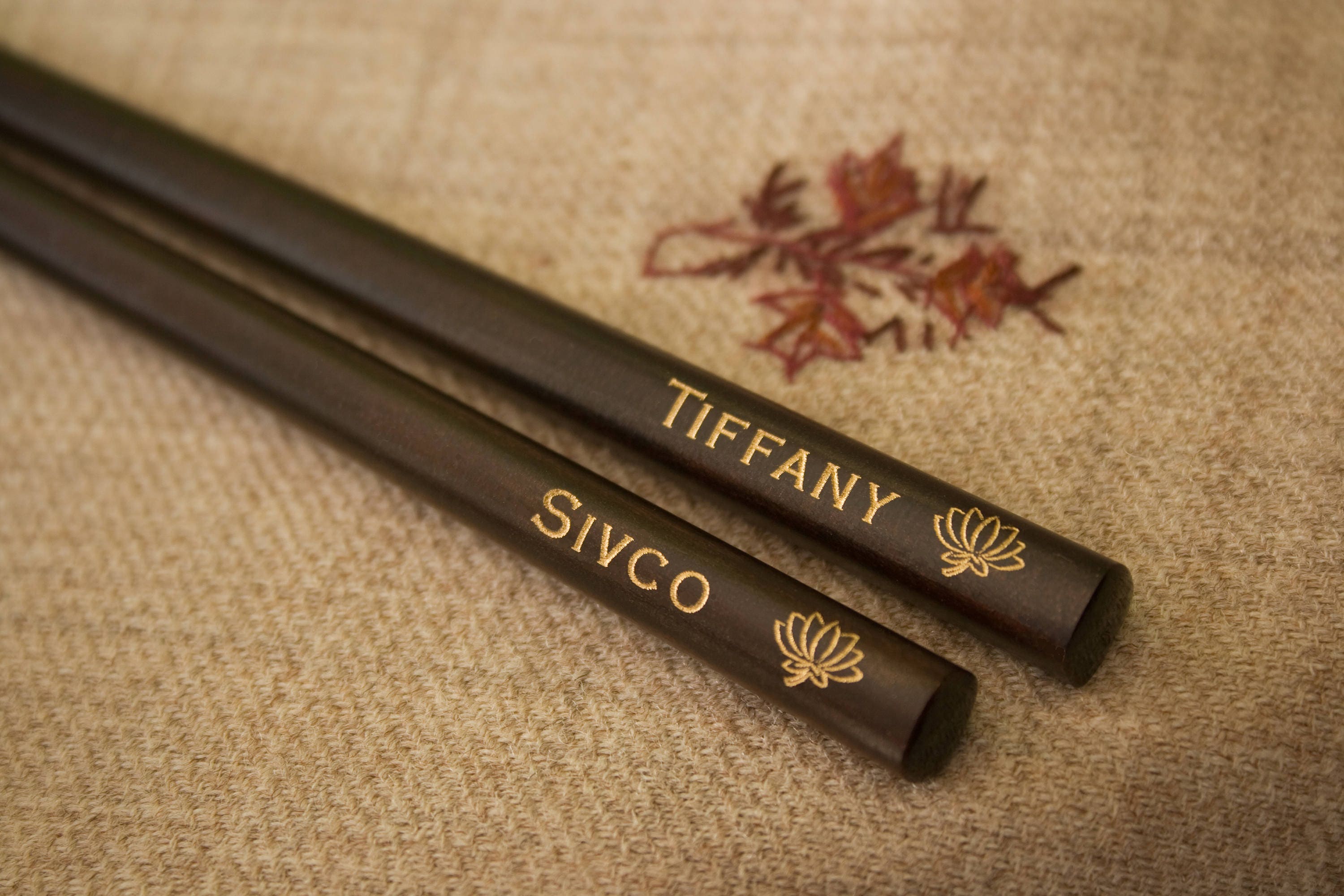Personalized Engraved Chopsticks Dark Wood | Etsy