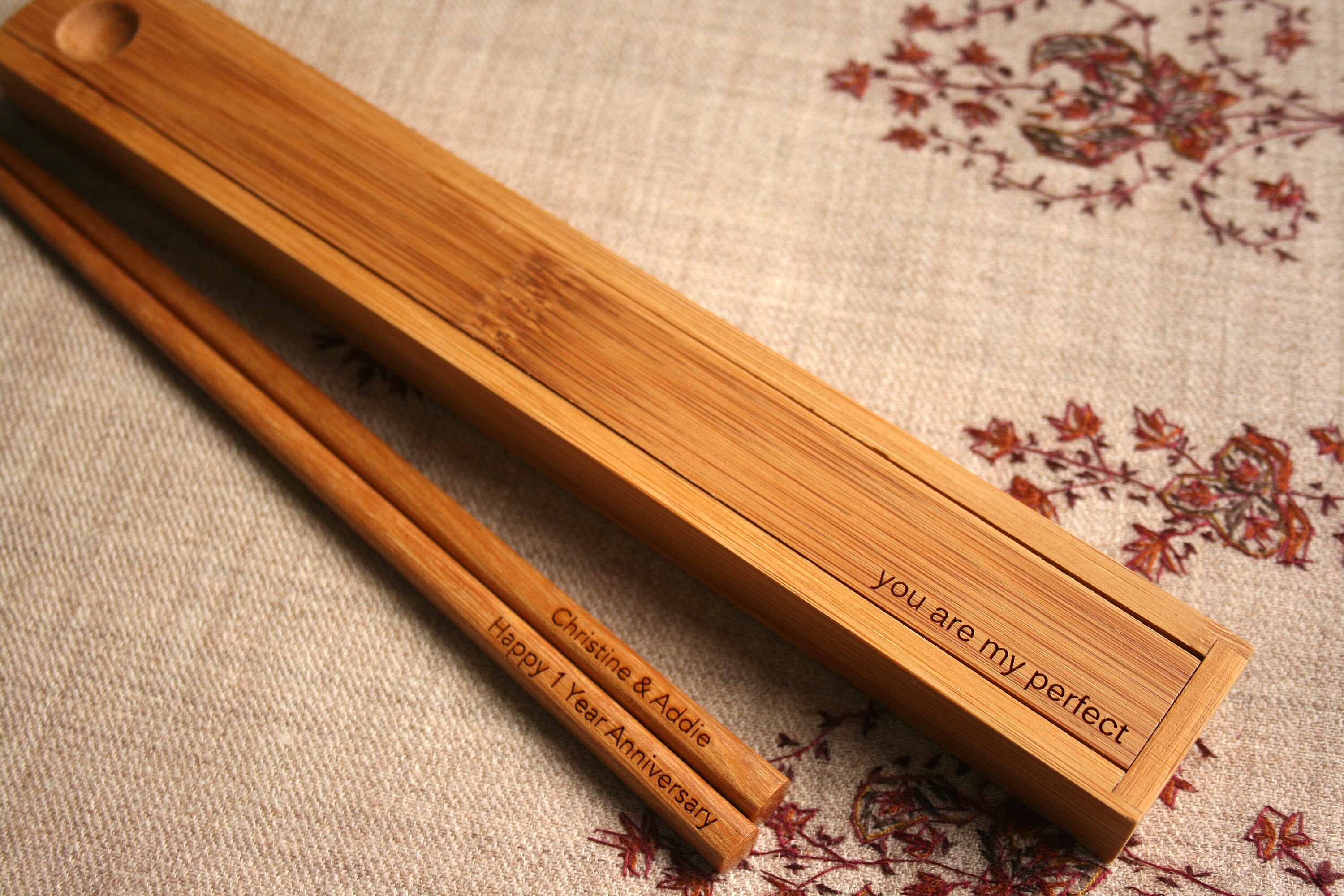 Custom Engraved Bamboo Chopstick Box High Quality Hardwood - Etsy UK