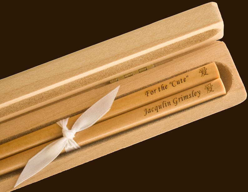 Customized Chopstick Box Set with Your Personalized Message | Etsy