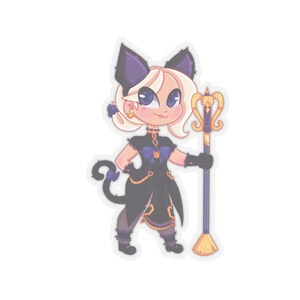 Kiss-cut Stickers Cat Mercy Skin From Overwatch Inspired Chibi Design ...