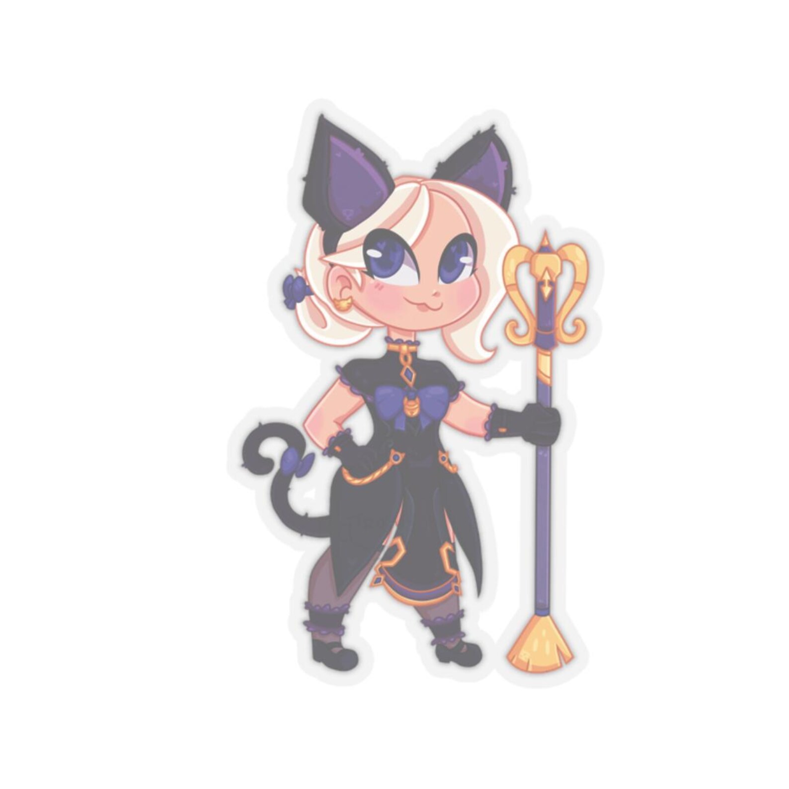 Kiss-cut Stickers Cat Mercy Skin From Overwatch Inspired Chibi Design ...