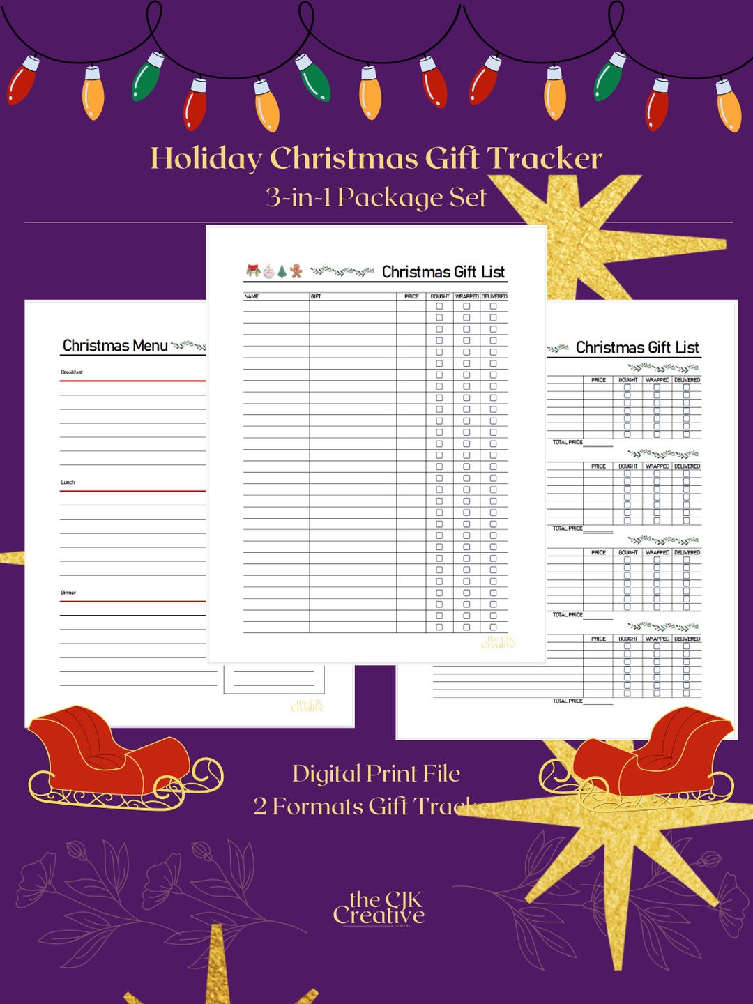 Christmas Gift Tracker: Holiday Menu Planner (digital Download) - Etsy