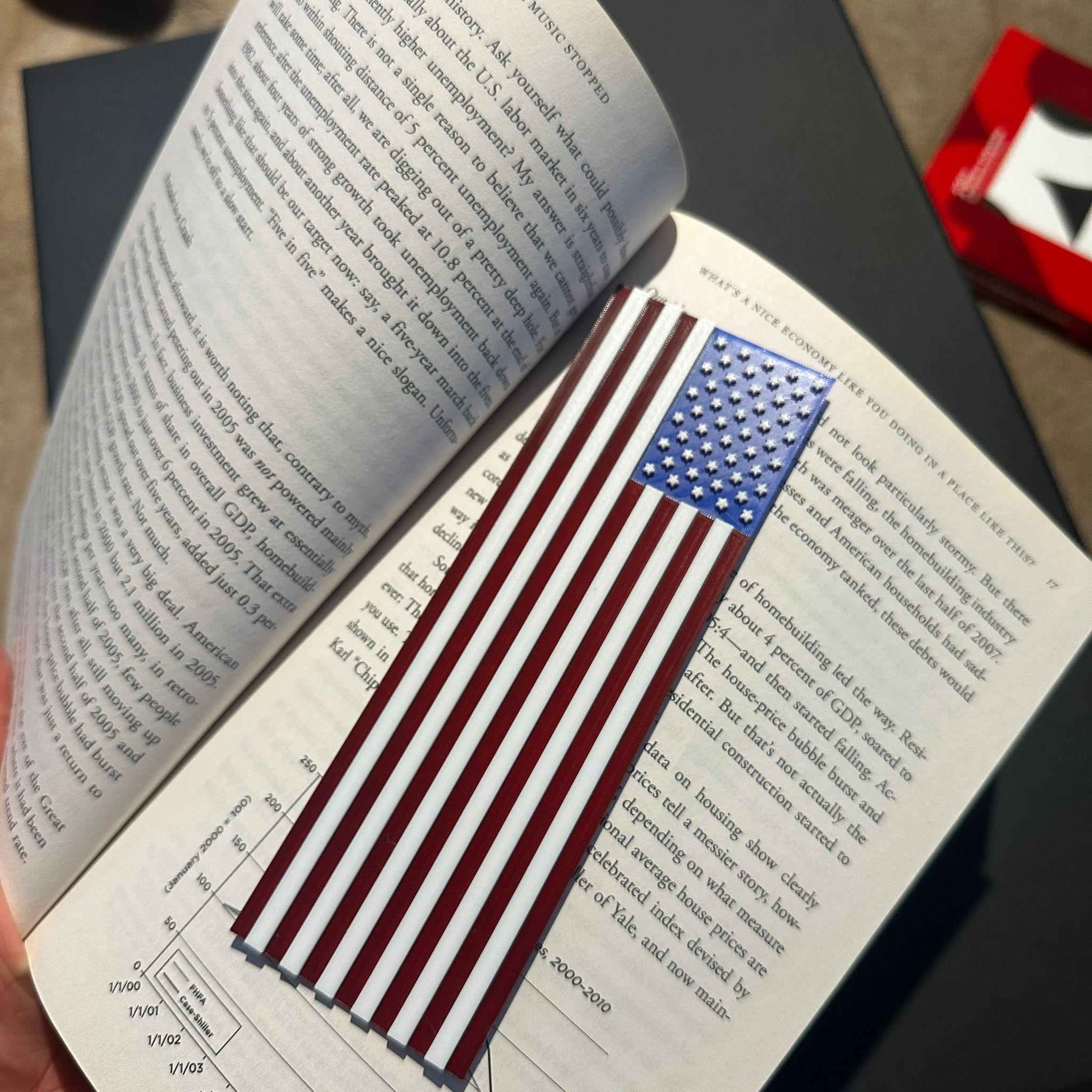 American Flag Bookmark 3D Printed Patriotic Gift for Readers - Etsy