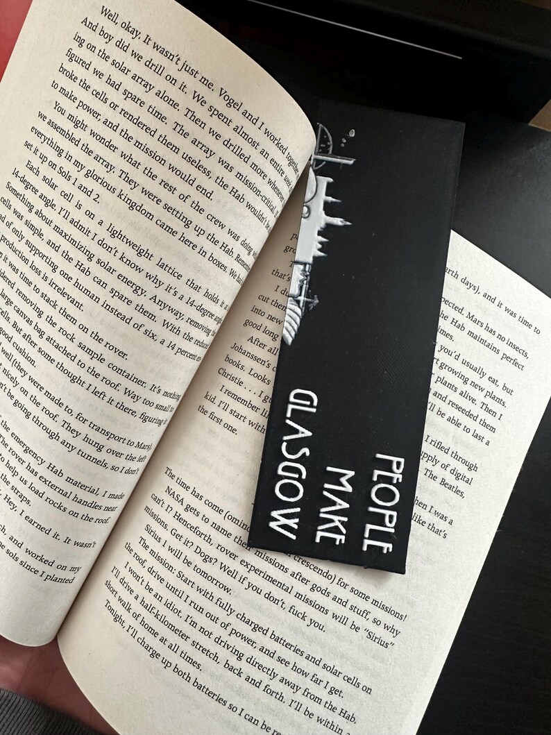 People Make Glasgow 3D Printed Bookmark | Glasgow Skyline Silhouette ...