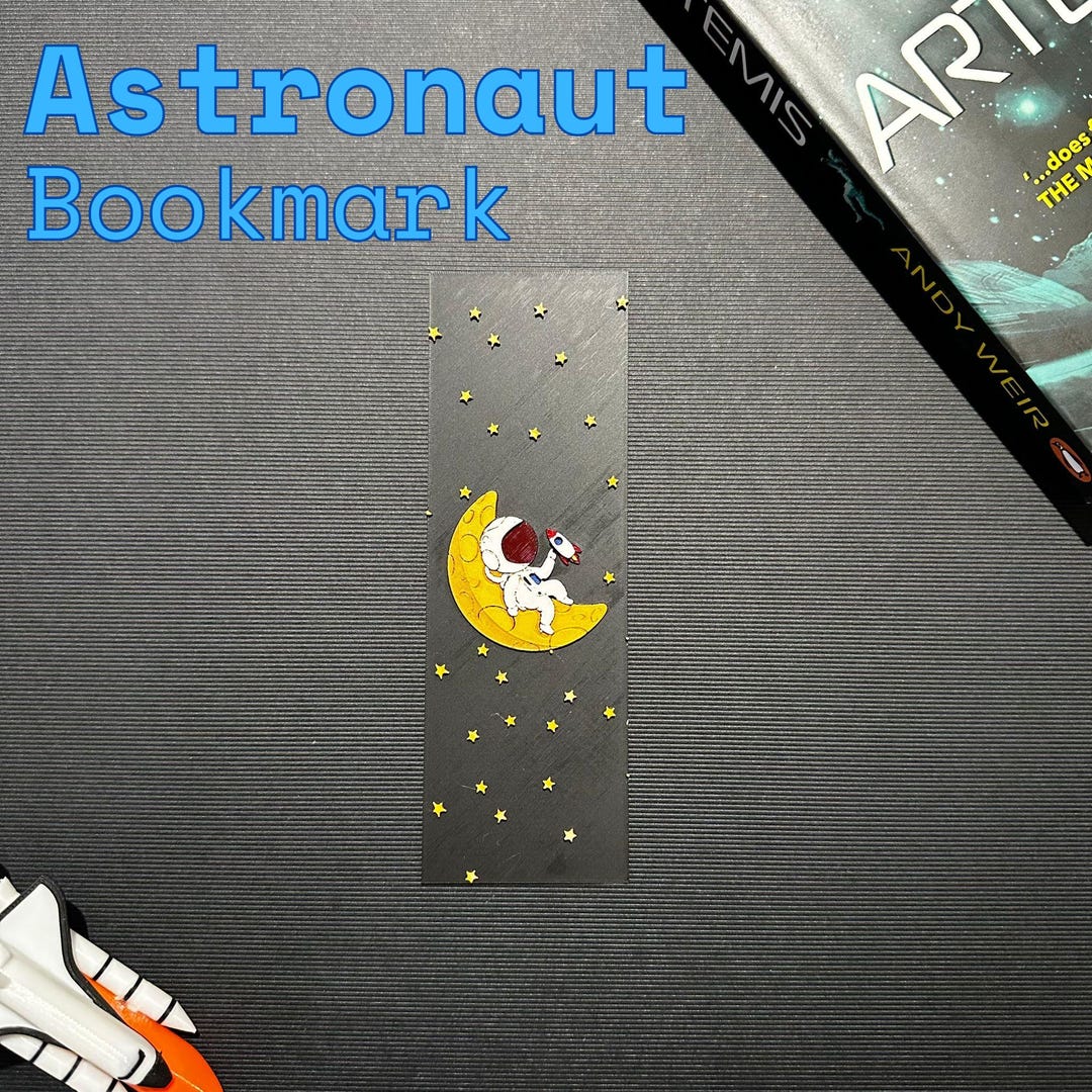 Astronaut on Moon 3D Printed Bookmark Cosmic Space Explorer Gift - Etsy