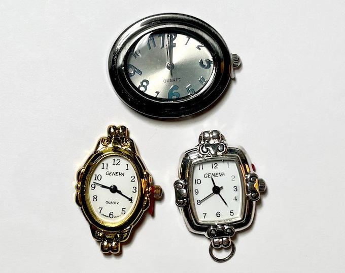Geneva Elite Silver Watch Faces Batteries Included Oval Watch Face - Etsy