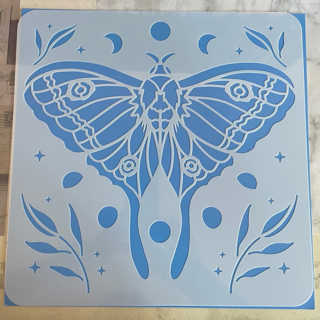 Large Moth Stencil 11.8x11.8" Craft Stencil Reusable Plastic - Magic ...