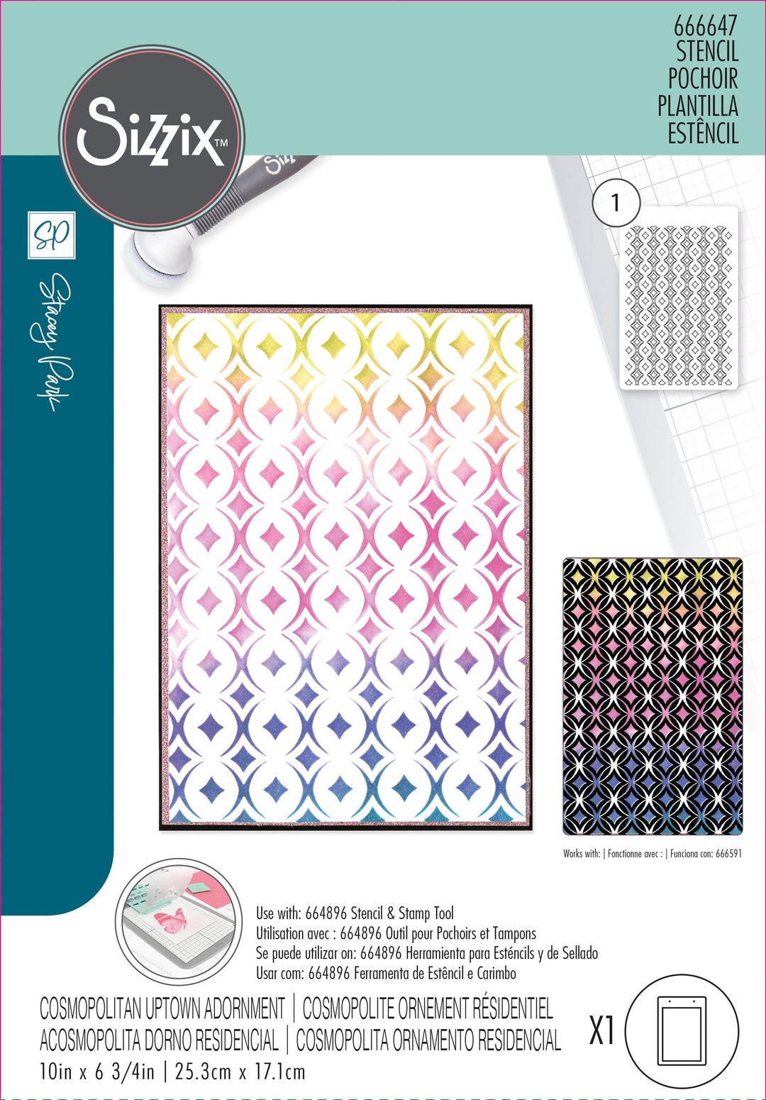 Sizzix A5 Cosmopolitain Stencil by Stacey Park - Uptown Adornment - Etsy