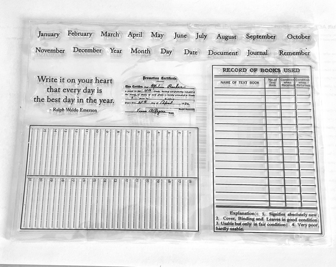 Month, Record of Books Used Stamps - Month Log Stamps 8x6" - Etsy