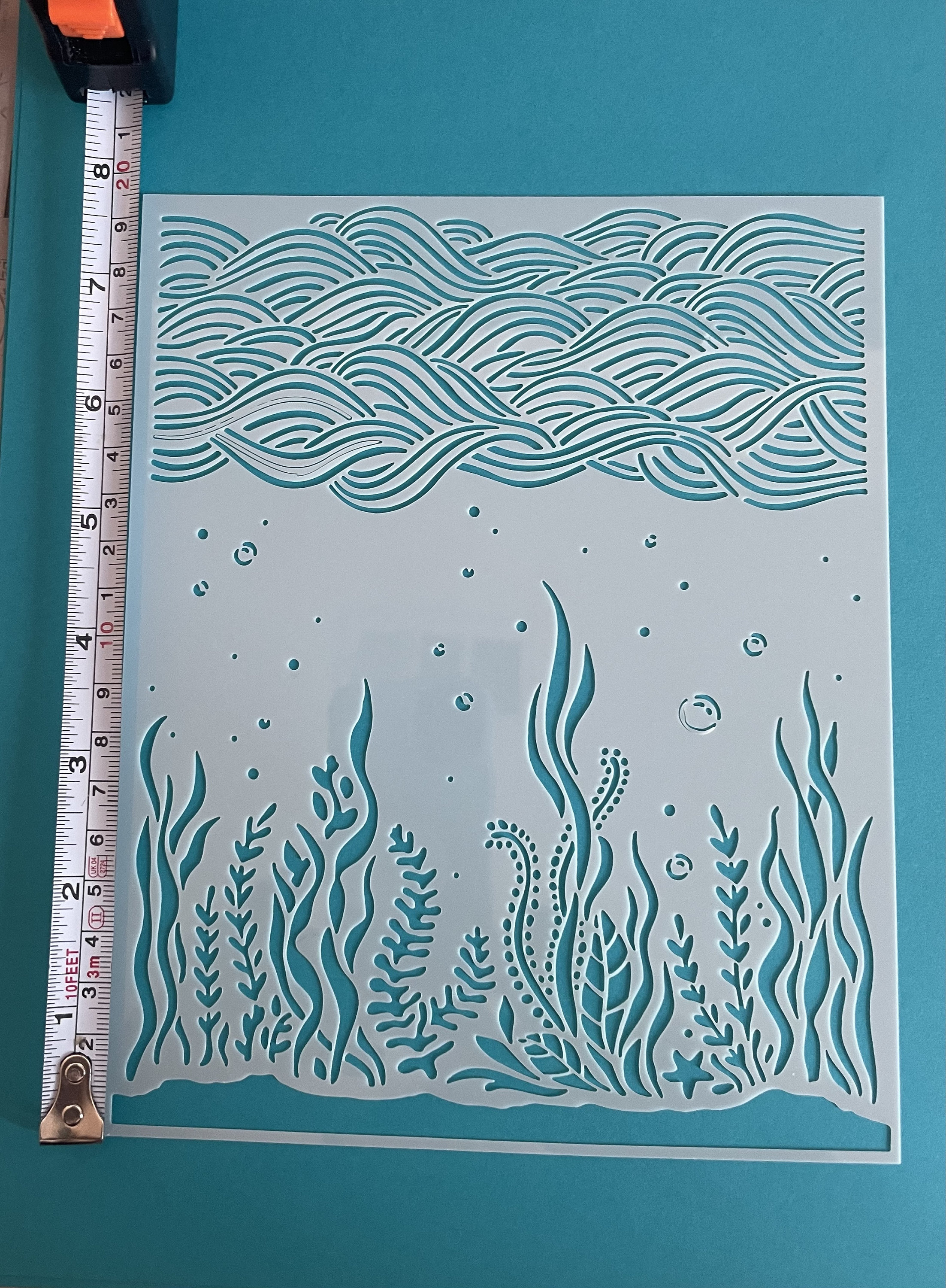 Marine Life Stencil 7.8x6.3" Craft Stencil Reusable Plastic - Under the ...
