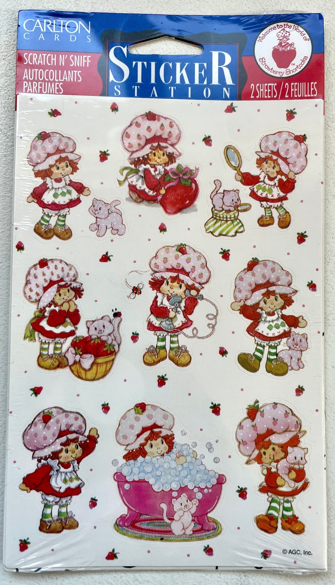 Vintage Strawberry Shortcake Stickers - New Unused Pack 1996 Carlton ...