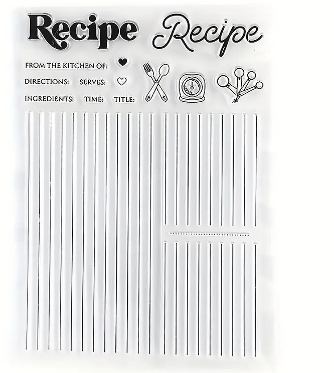 Recipe Stamps - Recipe Card Stamp - DIY Recipe Card - Etsy