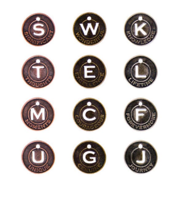 Charms round coins muse coins antique color metalTim | Etsy