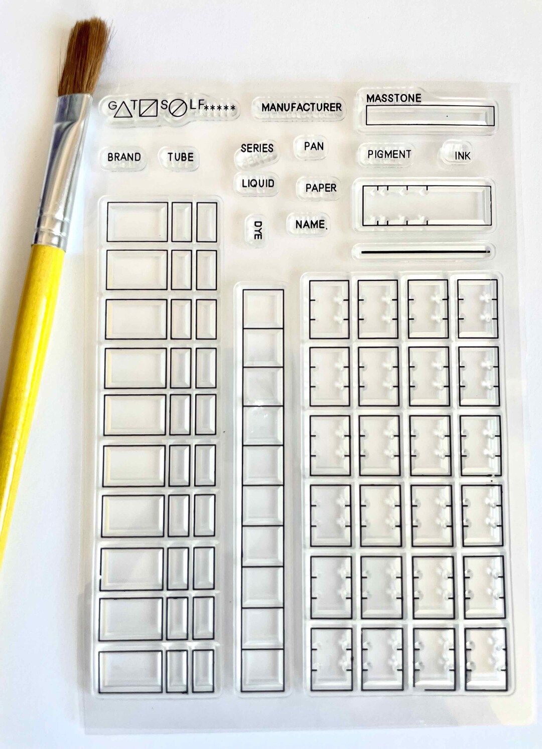 Silicone Watercolor Swatch Stamps Watercolor Swatching Swatch Card Stamp Swatch Template - Etsy