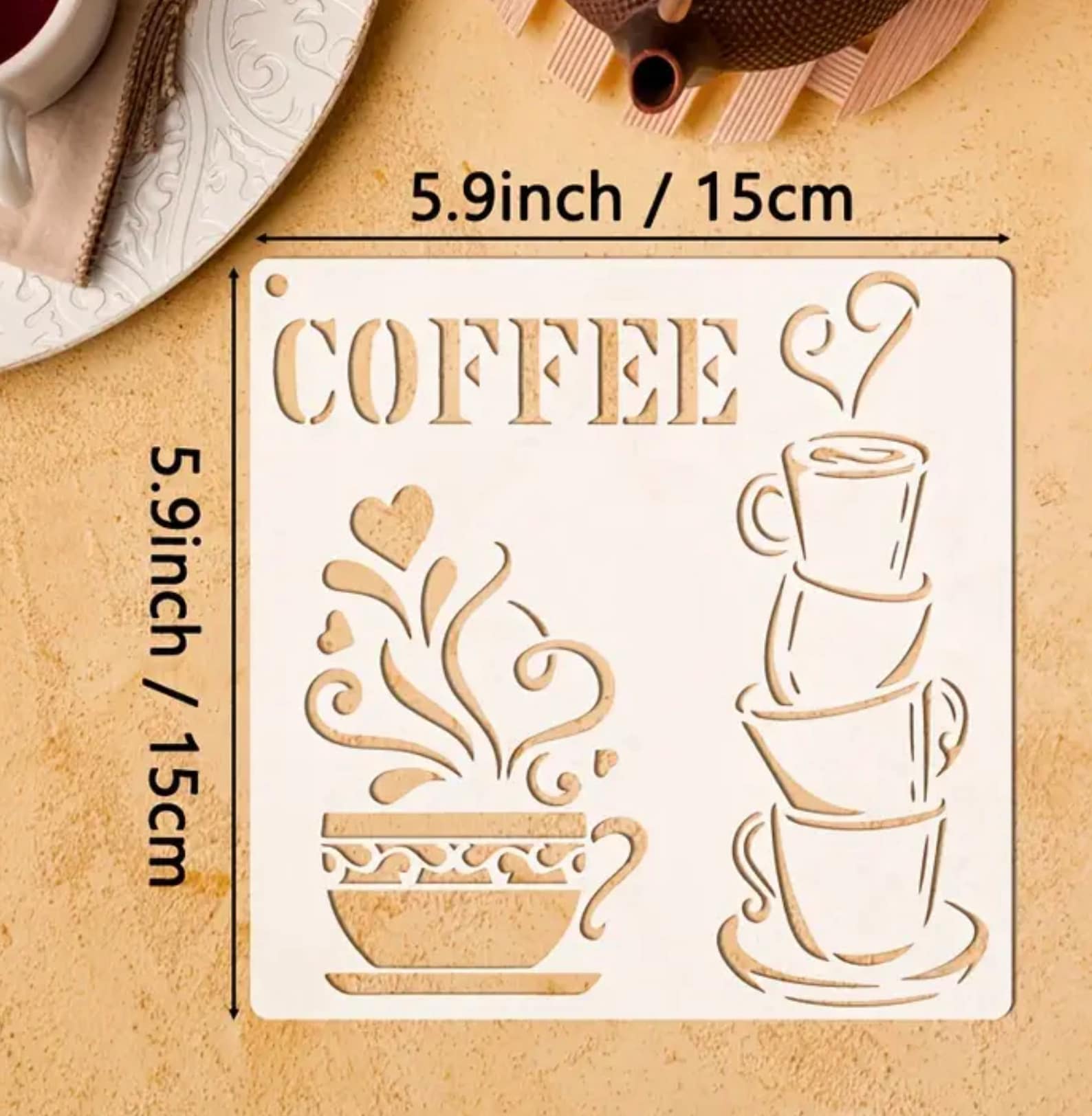 9 Reusable Cafe Theme Stencils Coffee Bar Cafe Kitchen Wall Stencils ...