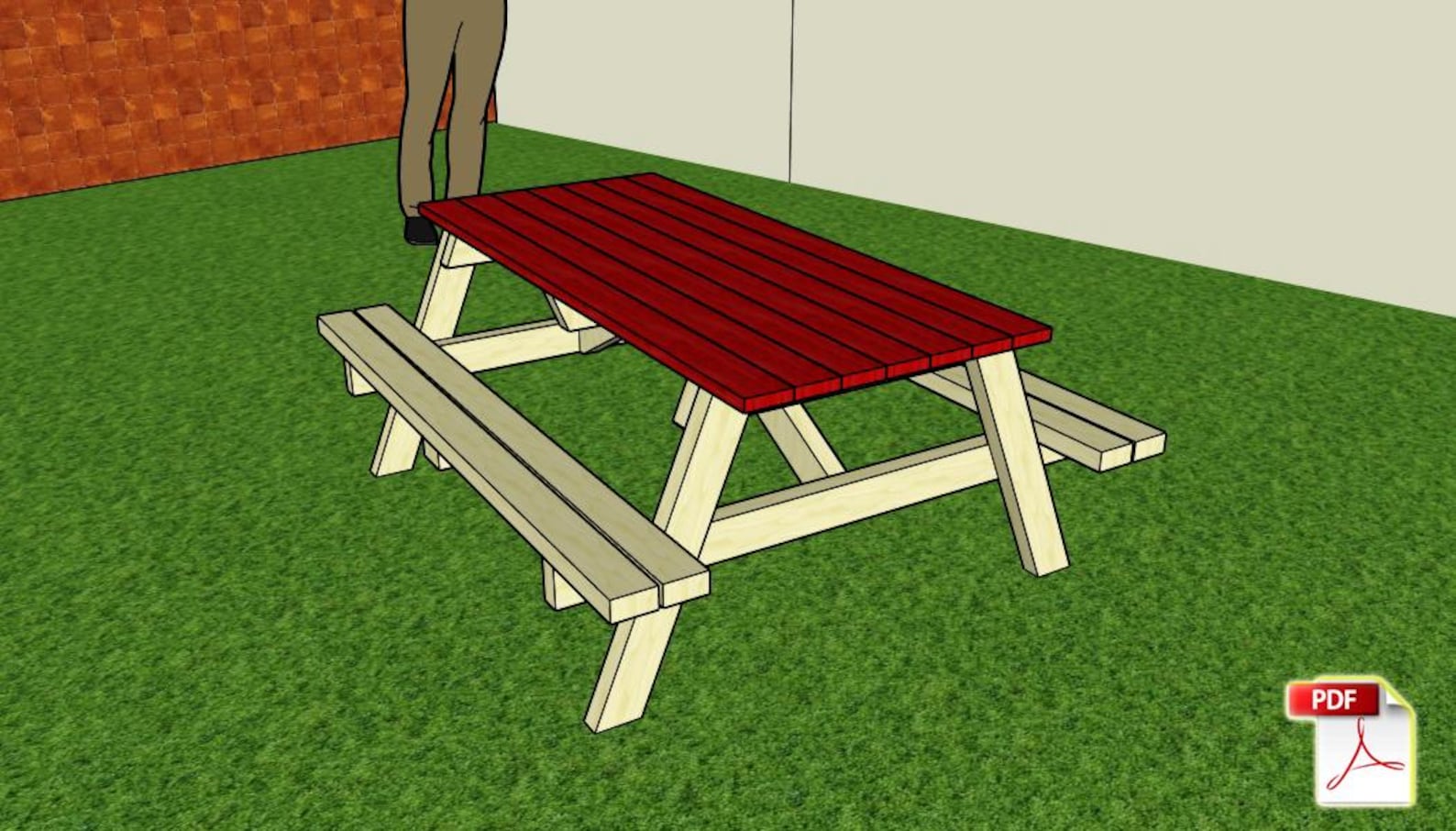 6 Foot Picnic Table Plans - Step-by-step Instructions (PDF) - Etsy