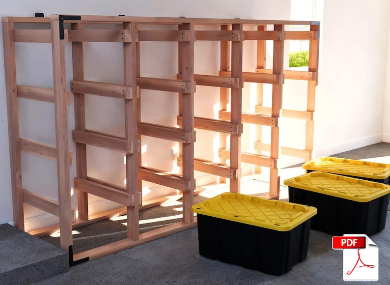 DIY Tote Storage Rack Plans: Customizable Garage Organizer (PDF ...