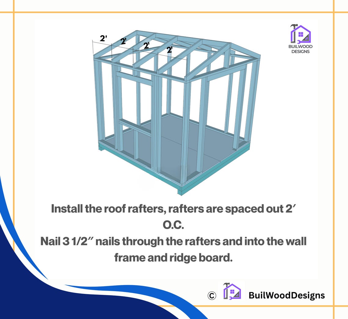 DIY 8x8 Lean-to Shed Plans PDF – Backyard Wooden Storage Shed Blueprint ...