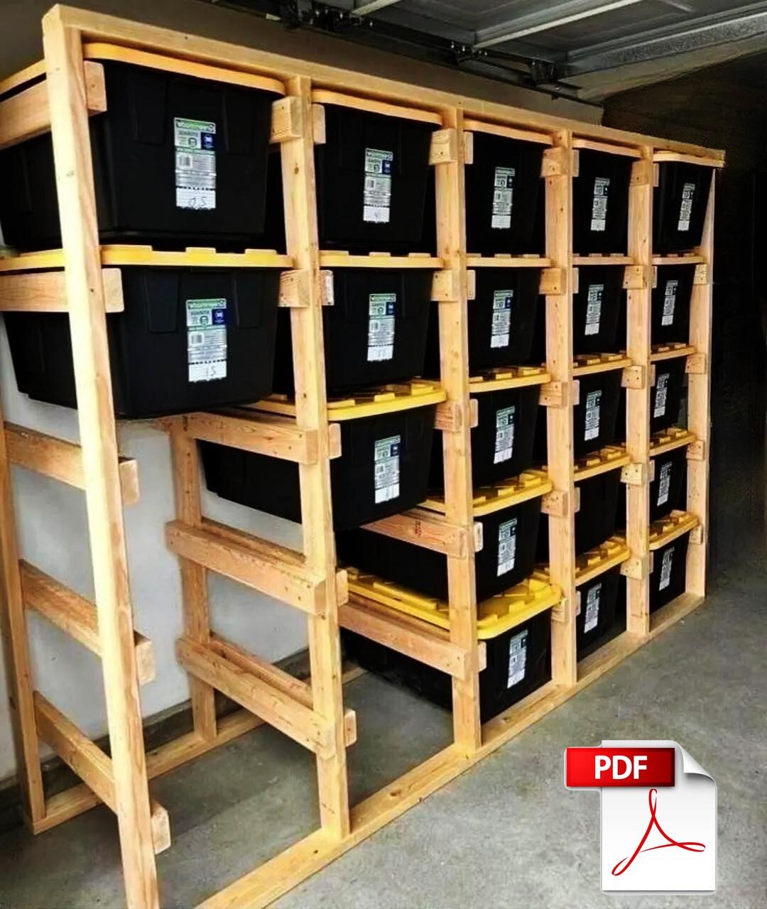DIY Tote Storage Rack Plans: Customizable Garage Organizer (PDF ...