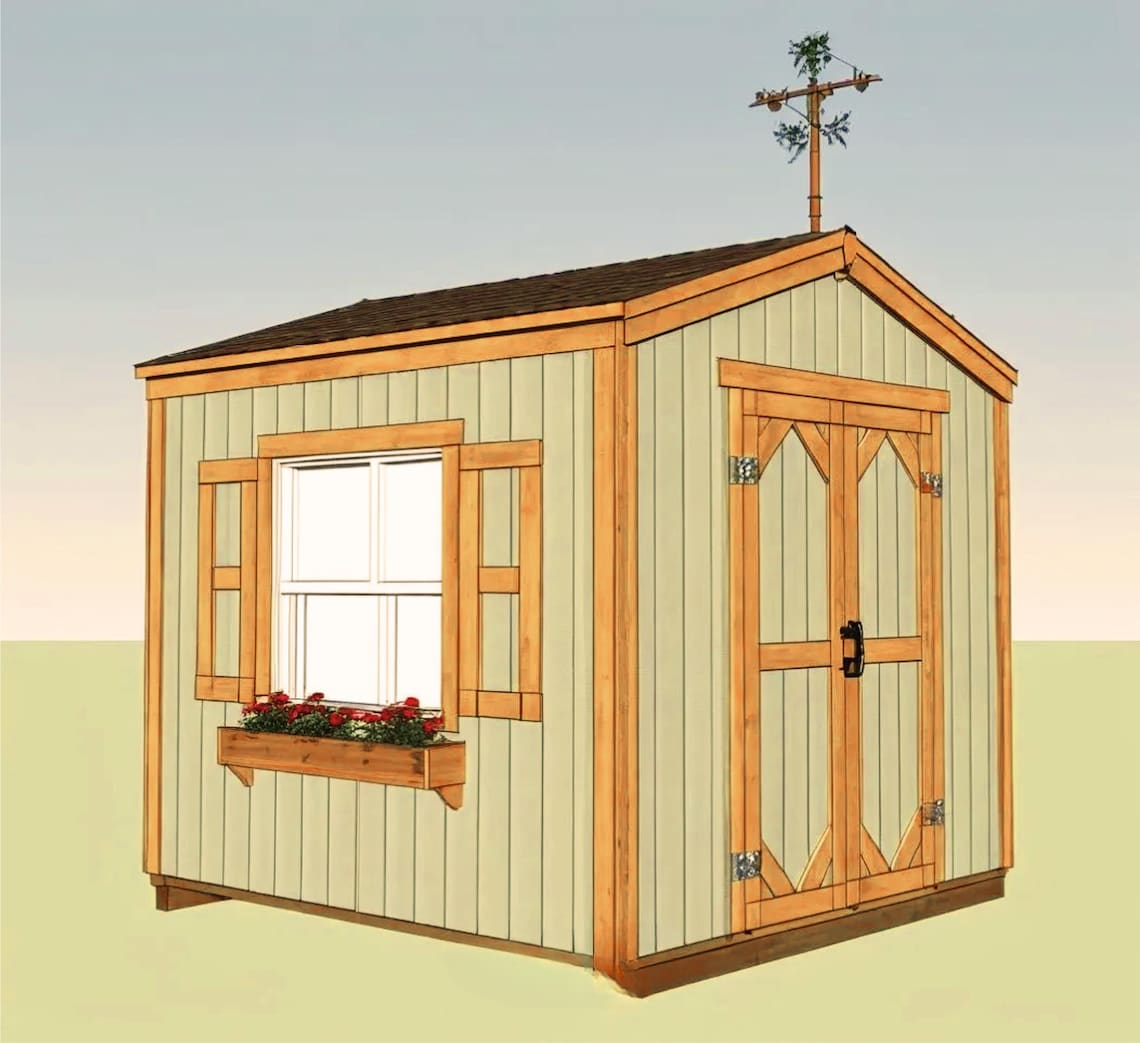 DIY 8x8 Lean-to Shed Plans PDF – Backyard Wooden Storage Shed Blueprint ...