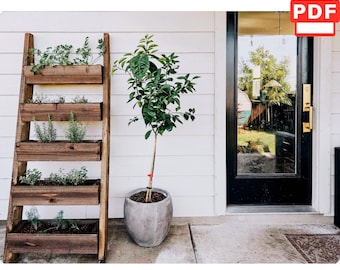 DIY Tiered Ladder Planter Box Plans: Vertical Garden (PDF Download) - Etsy