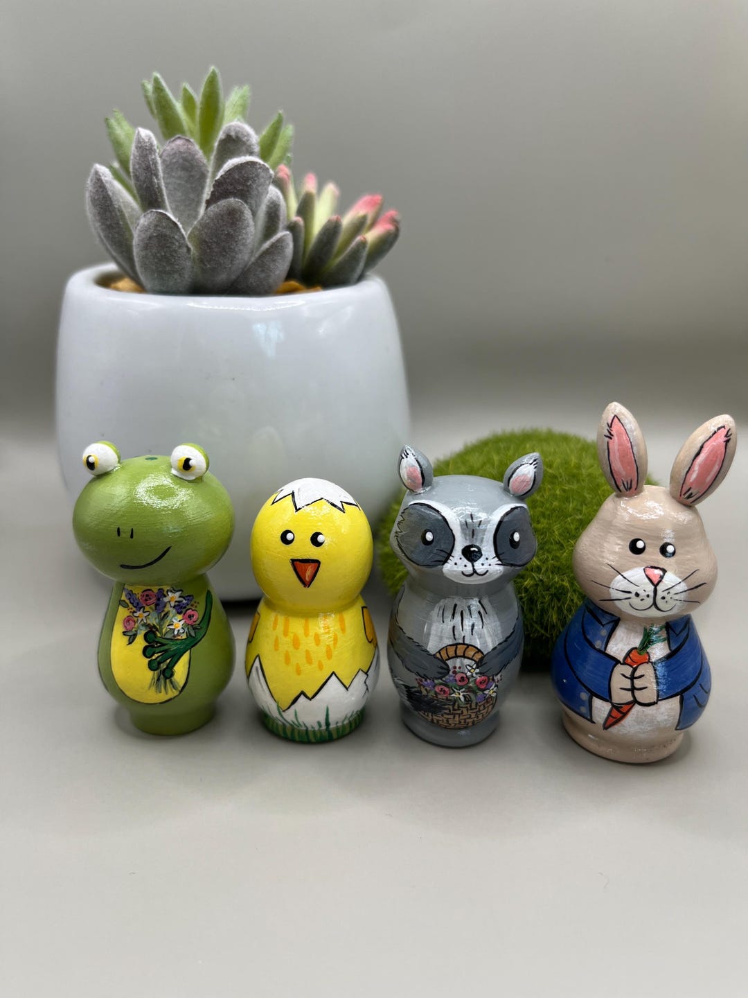 Spring Forest Animals Peg Dolls, Imaginative Play, Easter, Gift Set ...