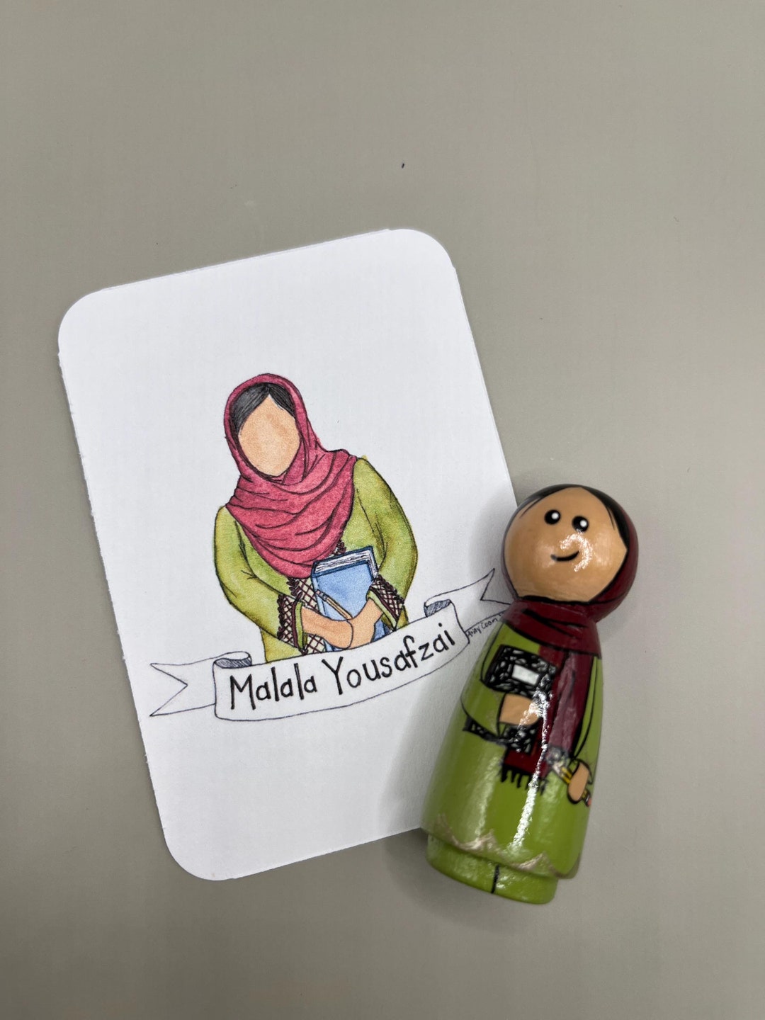Malala Yousafzai Peg Doll, Famous Activist, Gift Set, Educational ...