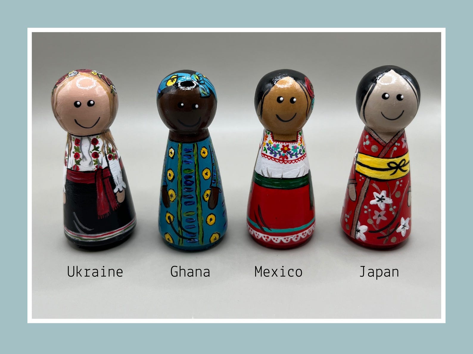 Multicultural Peg Dolls: Hand-painted Wooden Educational Toy - Etsy
