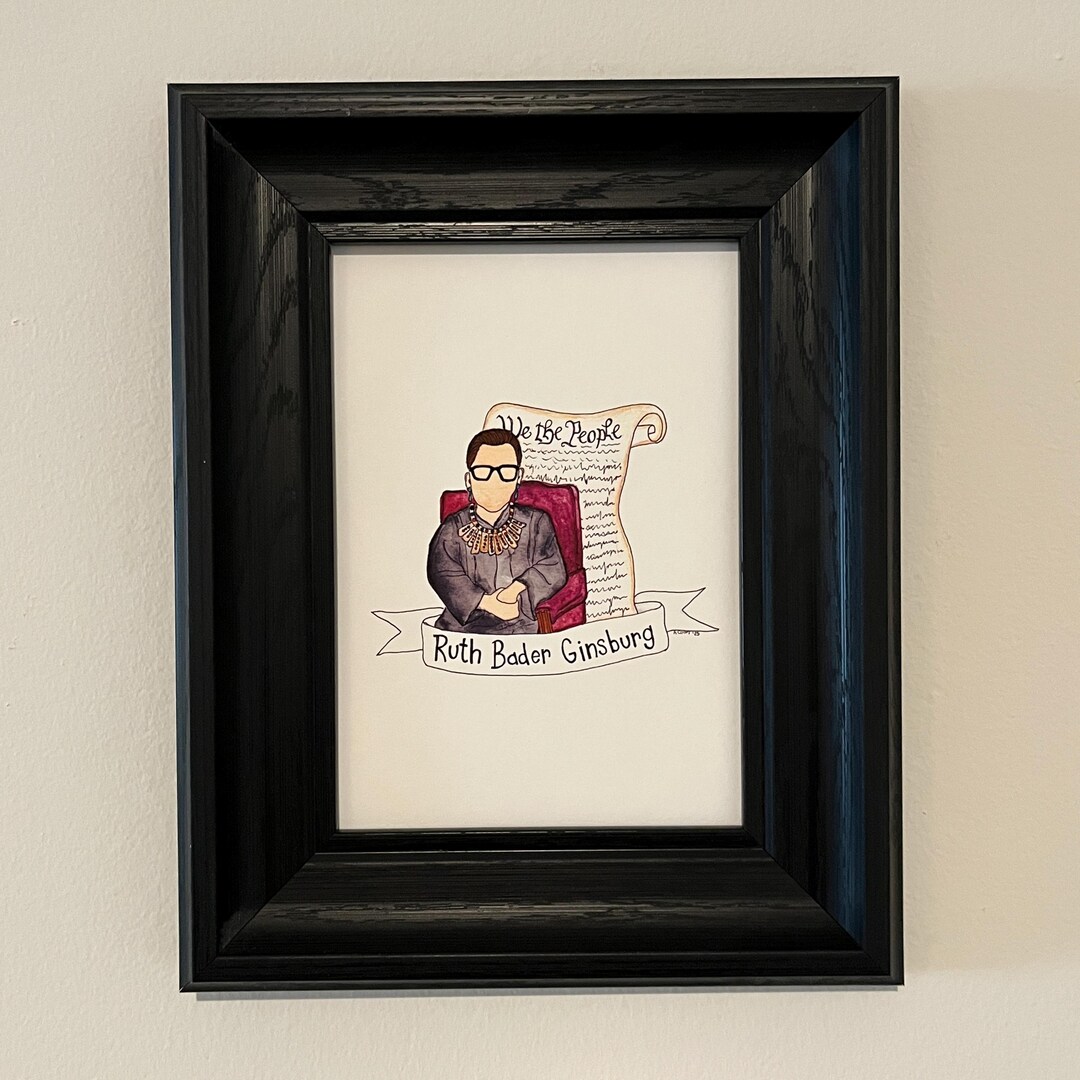 Ruth Bader Ginsburg Art, Office Decor, Gift for Her, Watercolor Print ...