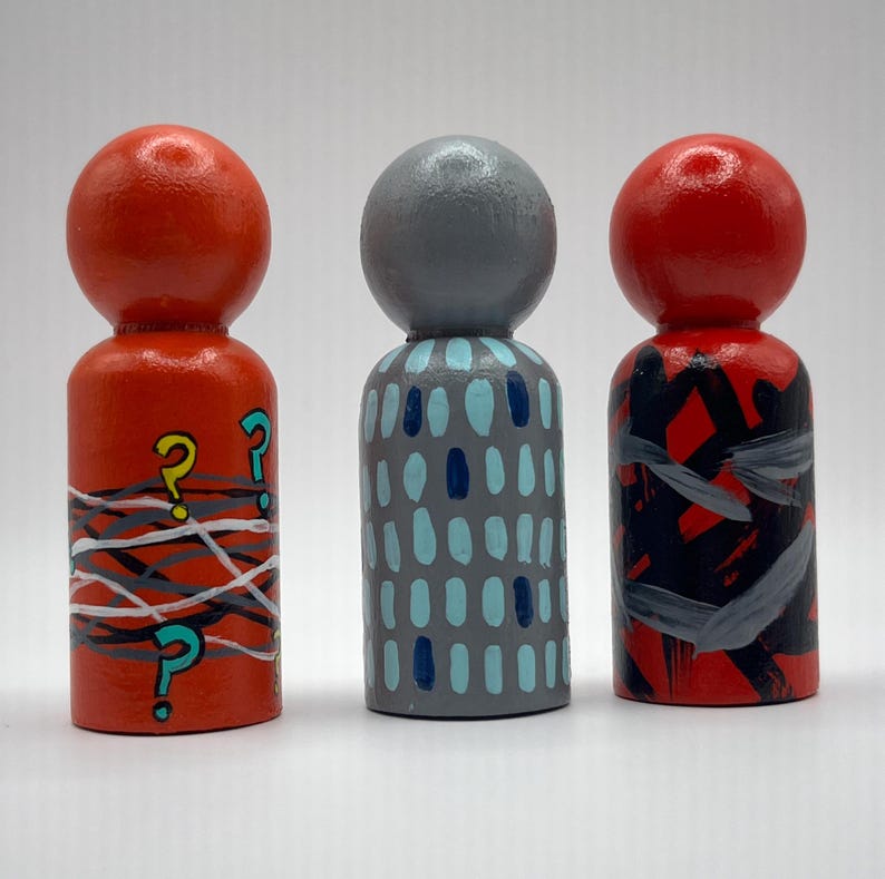 Range of Emotions Painted Peg Dolls- Set of 6 Educational Teacher ...