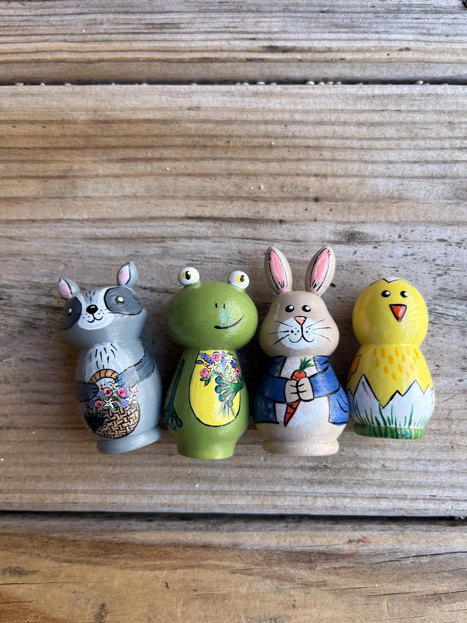 Spring Forest Animals Peg Dolls, Imaginative Play, Easter, Gift Set ...