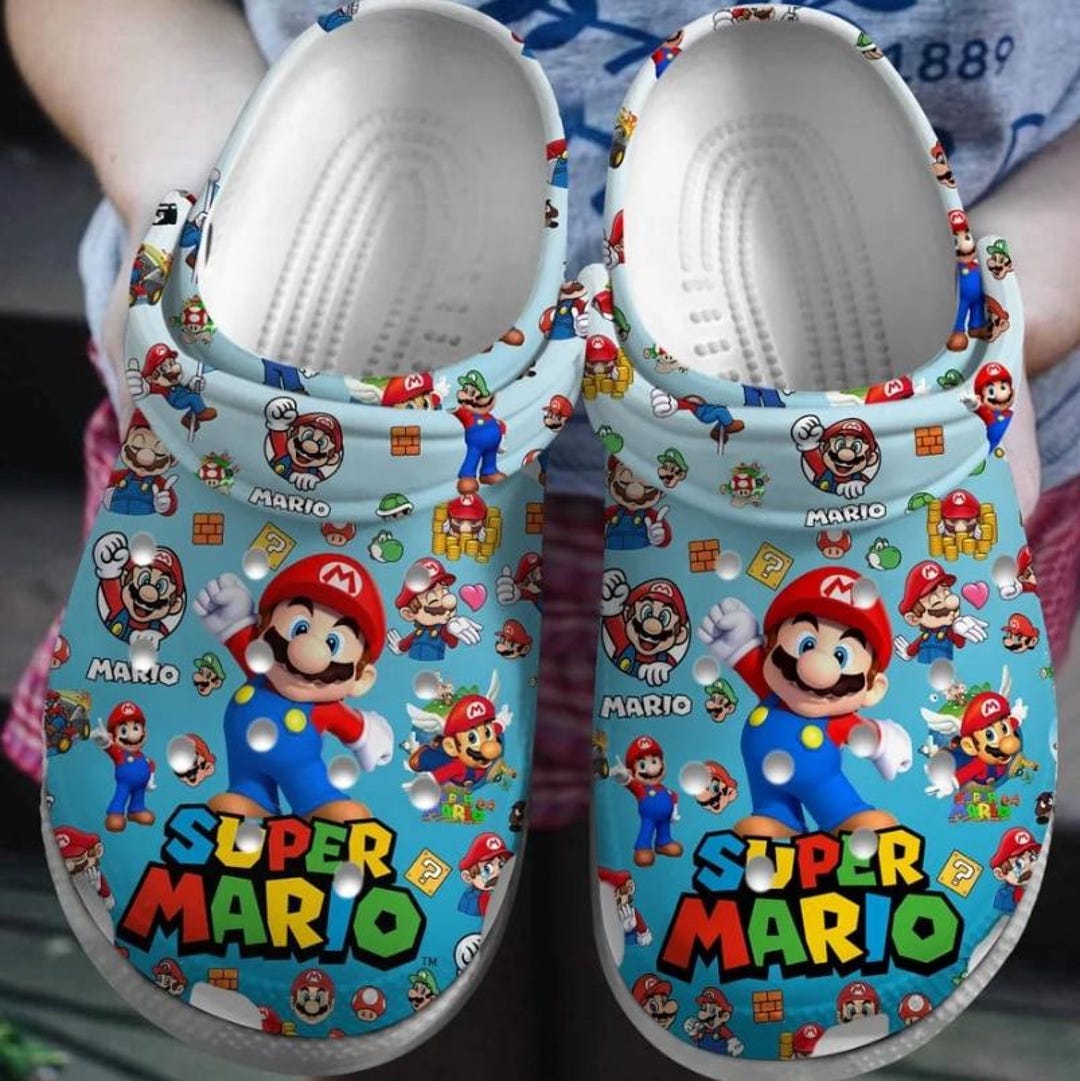 Custom Mario Shoes, Super Mario Shoes, Super Mario Sandals, Mario ...